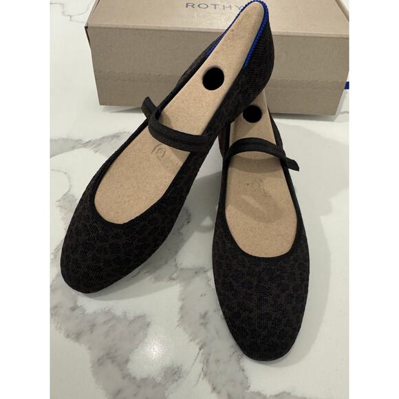 Rothy's | Shoes | Rothys The Square Mary Jane Chocolate Brown Leopard ...